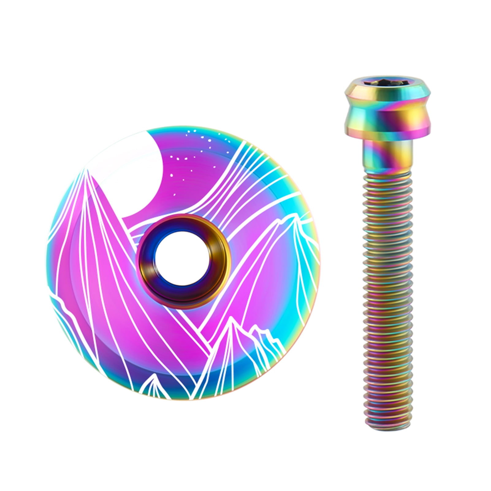 Titanium Mountain Bicycle Headset Top Cover 1 1/8 Inch, Front Fork Stem ...