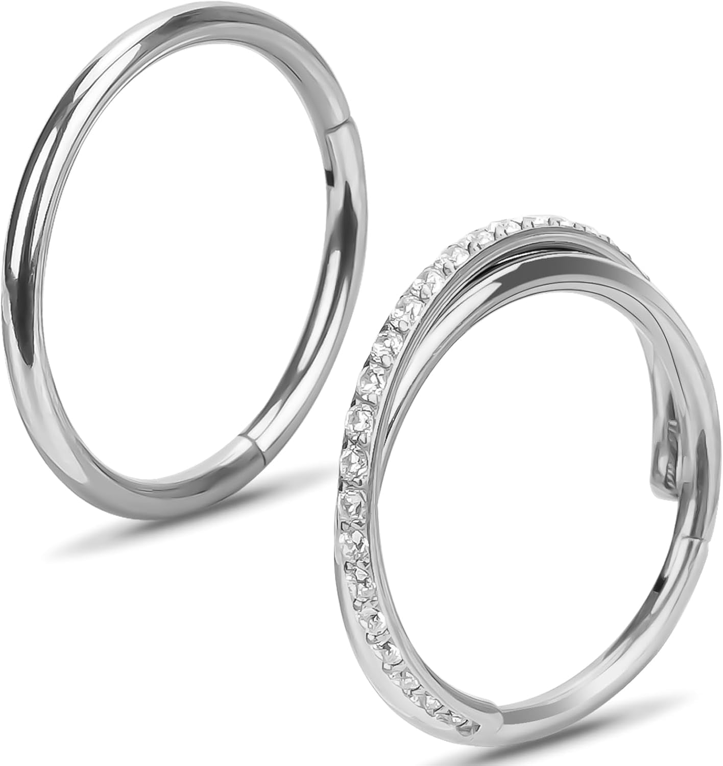 Titanium Nose Rings Hoops 20G 18G 16G Hinged Nose Rings, Diameter 5Mm ...