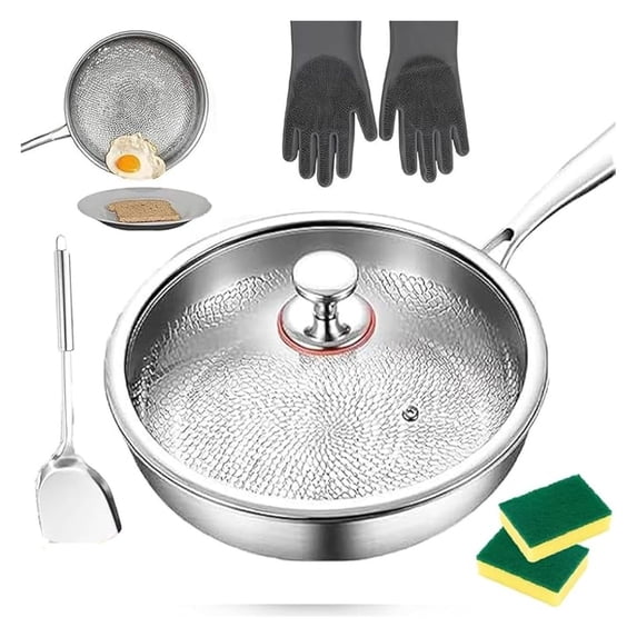 Titanium Pan, 2026 Upgrade 100% Non-toxic Titanium Hammered pan Pro ...