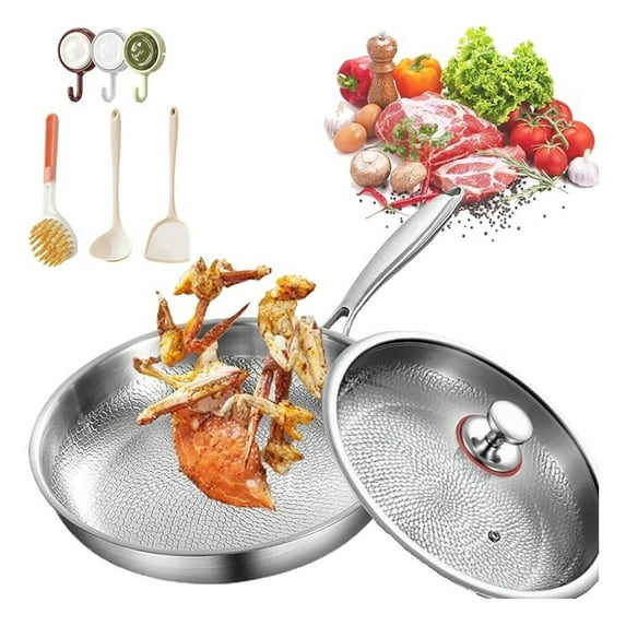 Titanium Pan, 2026 Upgrade 12" Non Stick, 100% Pure Titaniums Pans with ...