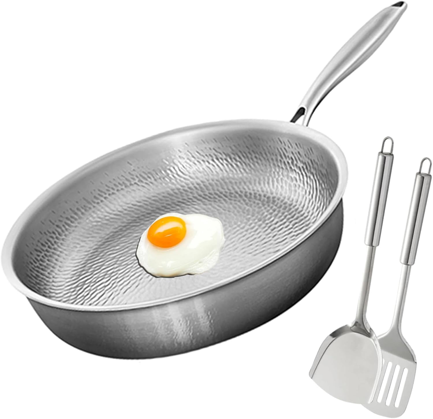 Titanium Pan, Pure No Coating Non-stick – Durable Hammered Design ...