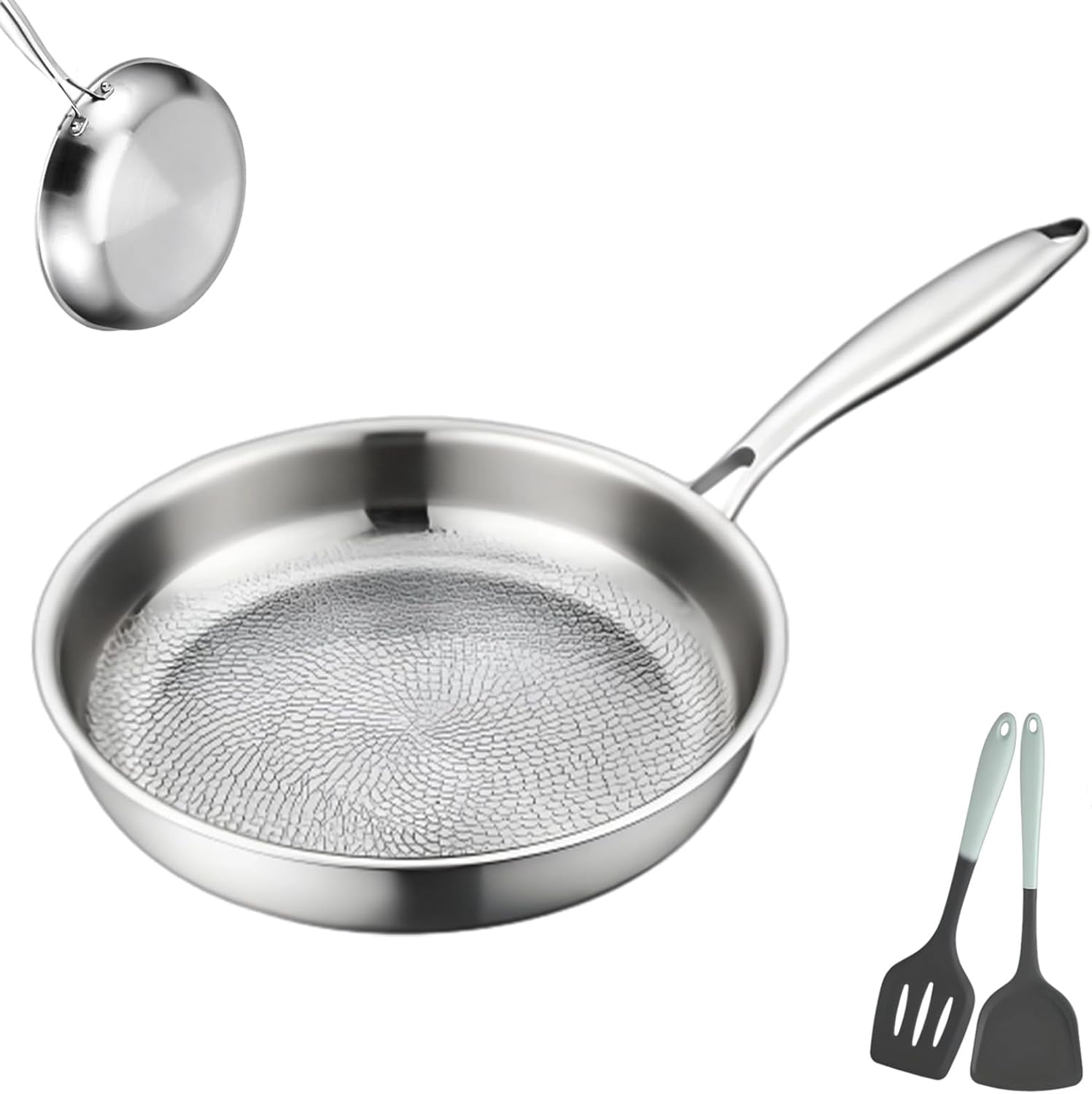 Titanium Pan, Titanium Frying Pan with Lid, Pure Hammered Titanium Pans ...
