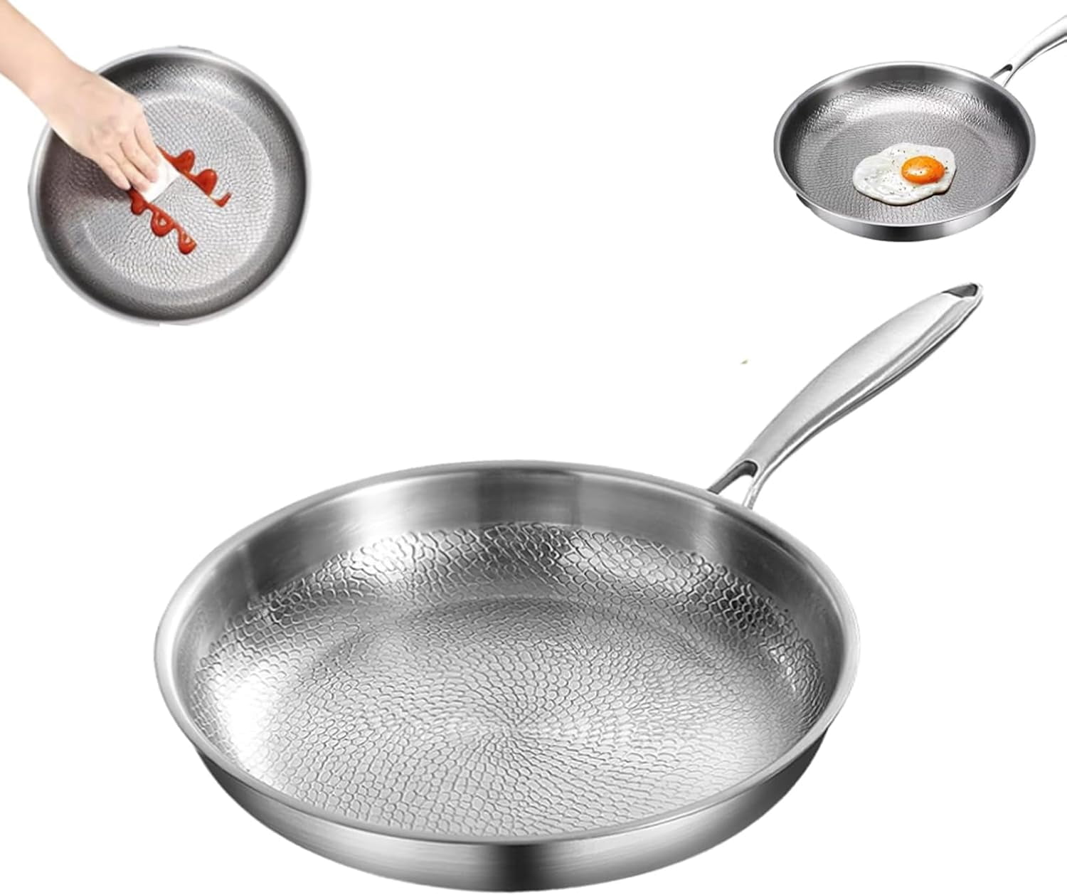 Titanium Pans for Cooking, Scratch-Resistant Non Stick Frying Pan Set ...