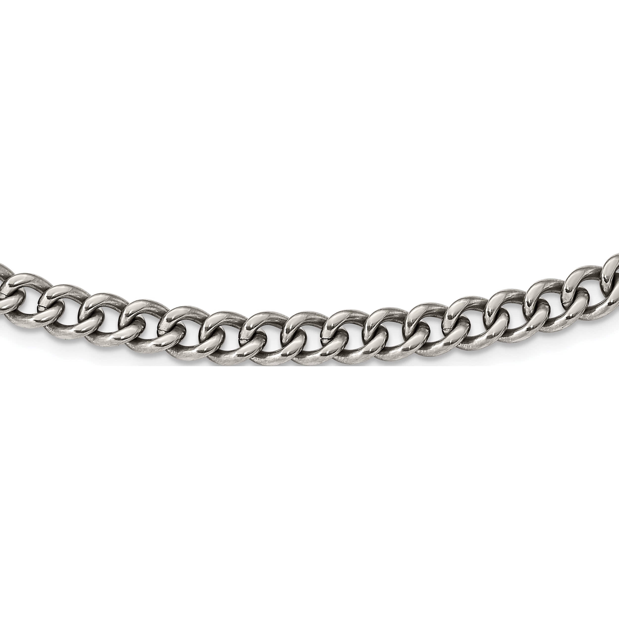 Titanium Polished 7.5mm 24In Curb Chain (24 X 7.5) Made In China tbn186 ...