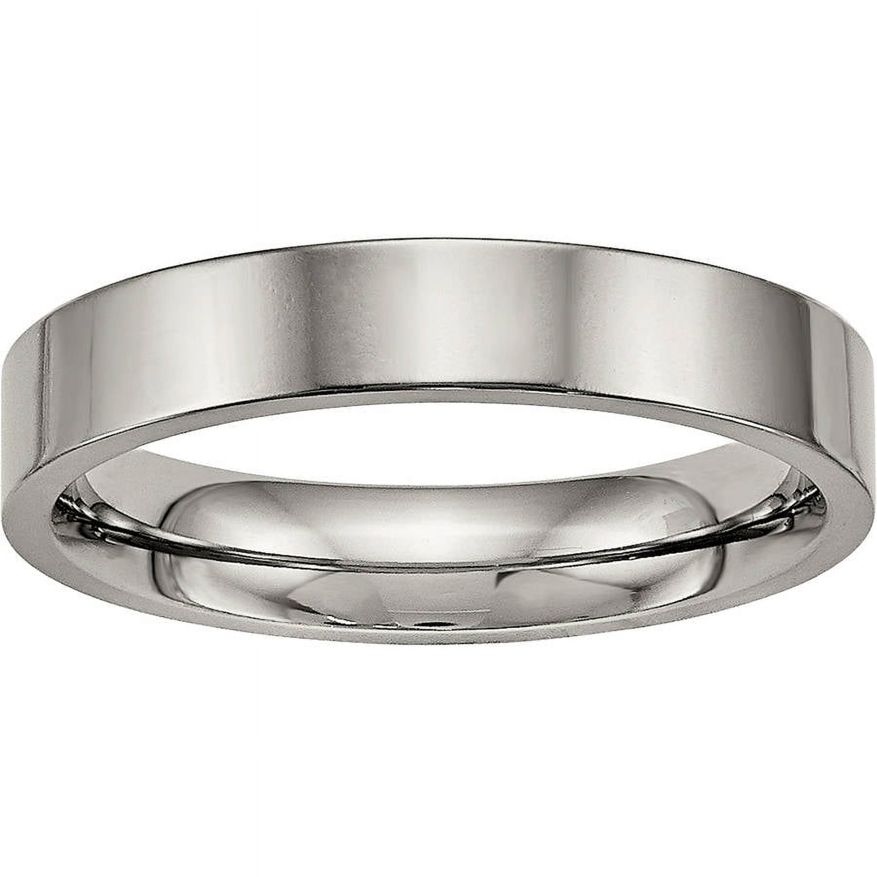 Titanium Polished Flat Comfort Back Ring - Walmart.com