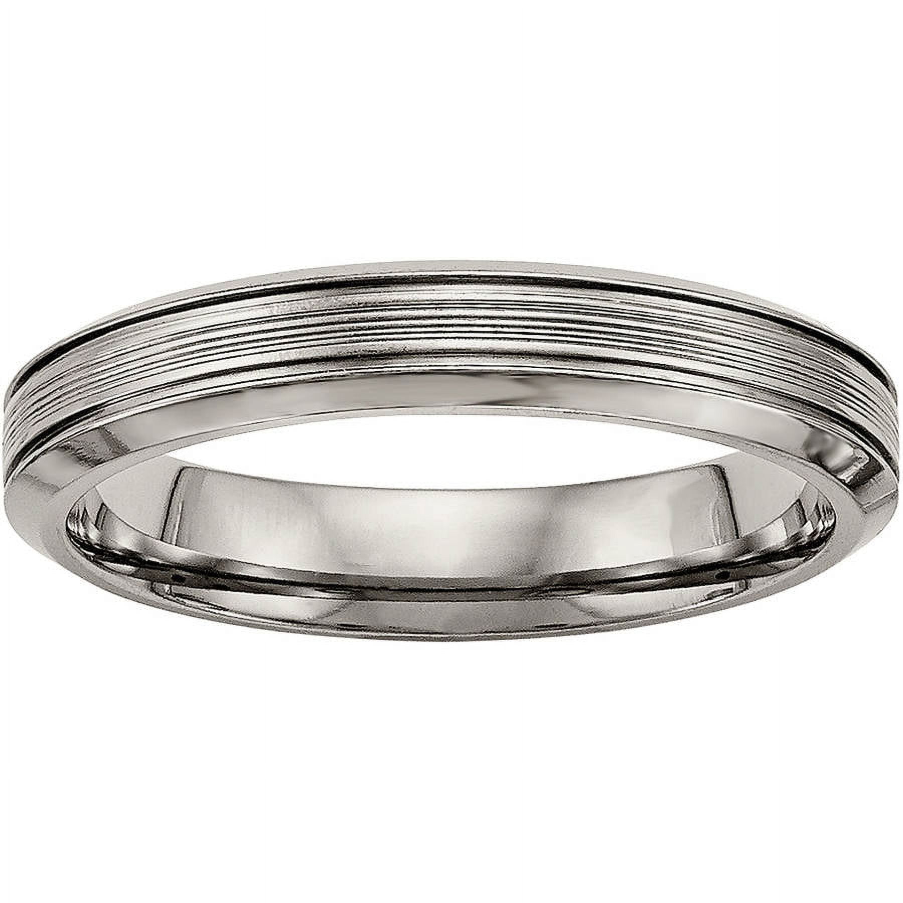 Titanium Polished Grooved Comfort Back Ring - Walmart.com