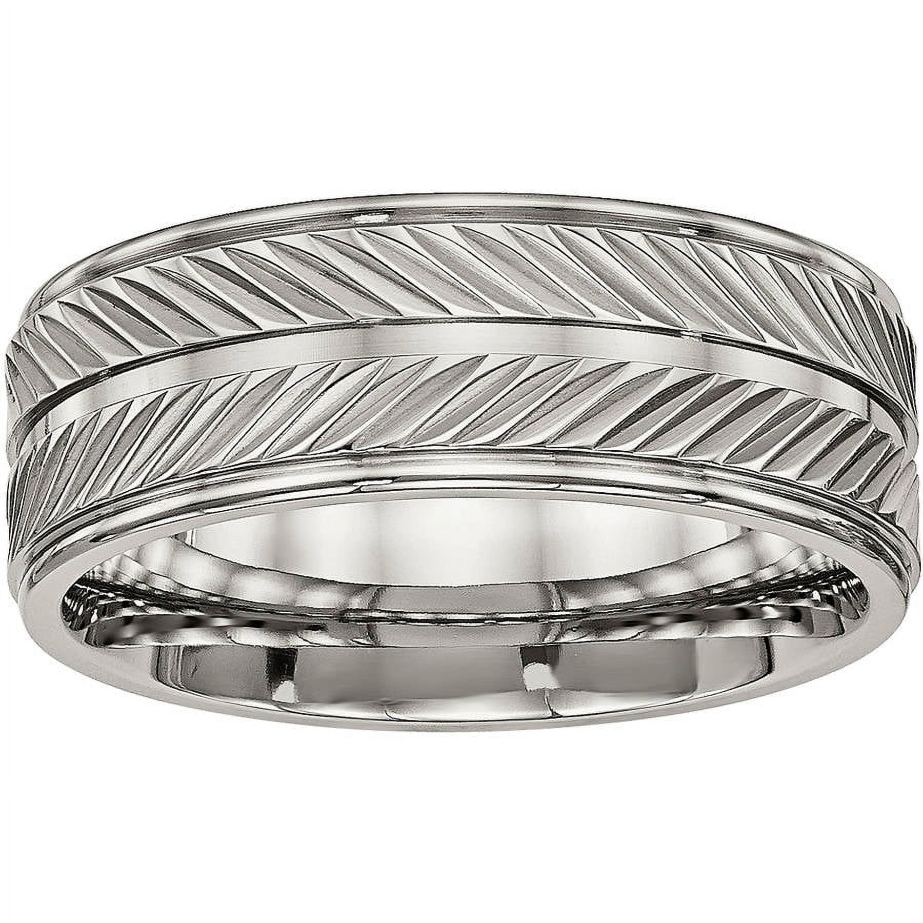 Titanium Polished Grooved Ring - Walmart.com