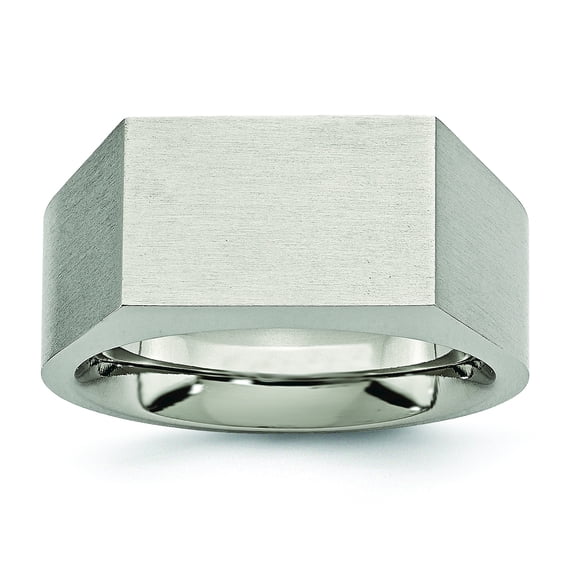 Titanium Polished and Brushed Signet Ring - Walmart.com