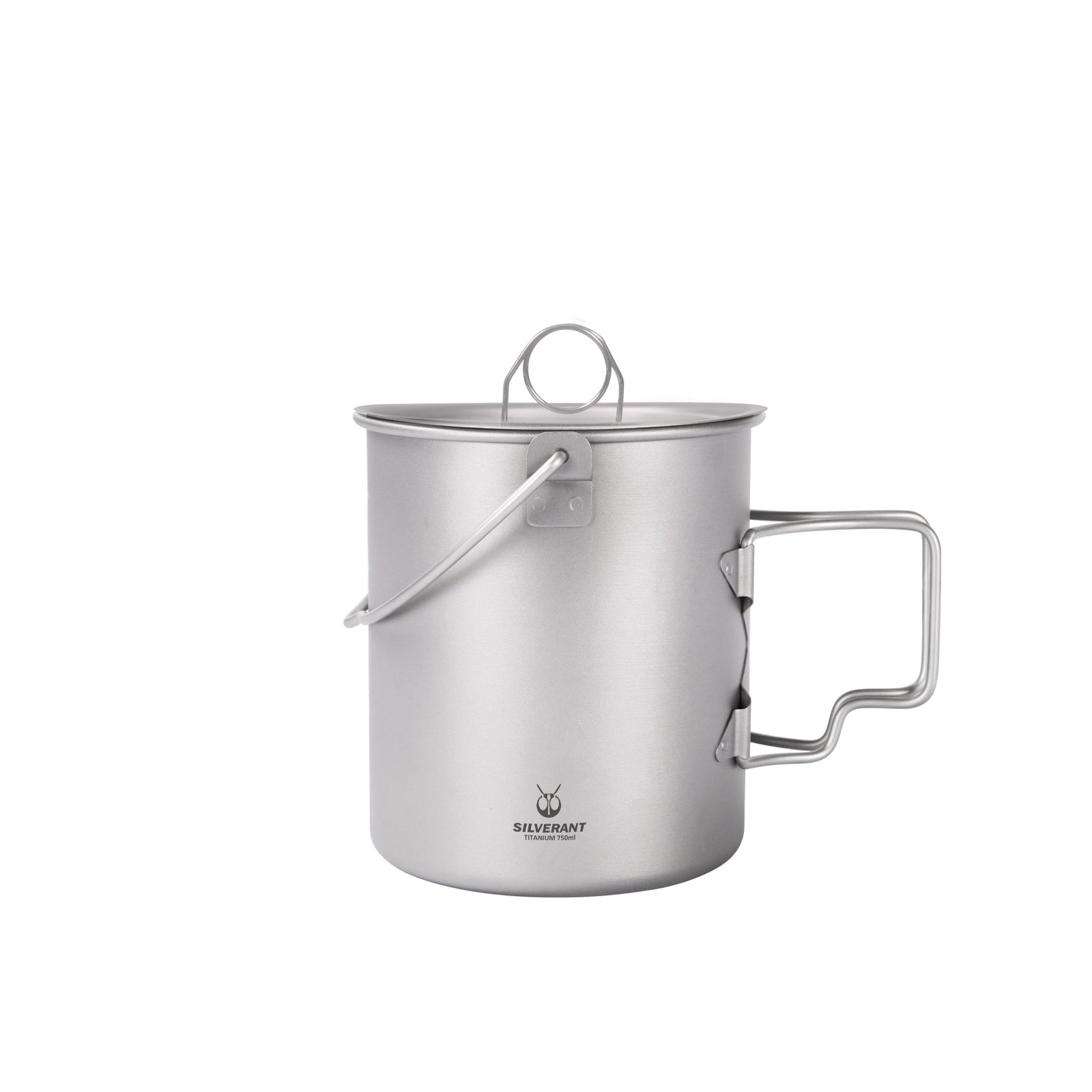 SILVERANT Titanium Pot 750ml/25 fl oz with Lid and Bail Handle Camping ...