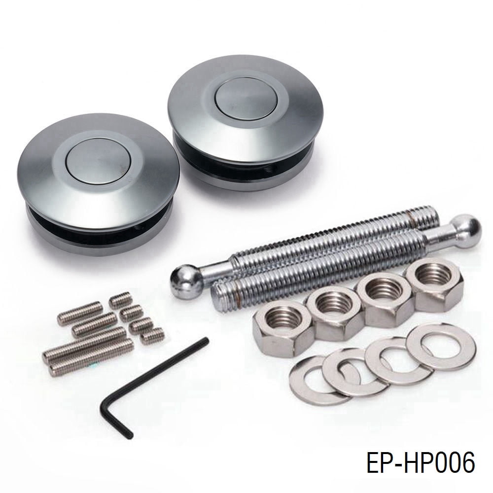 Titanium-Push Button Billet Hood Pins Lock Clip Kit Car Quick Latch EP ...