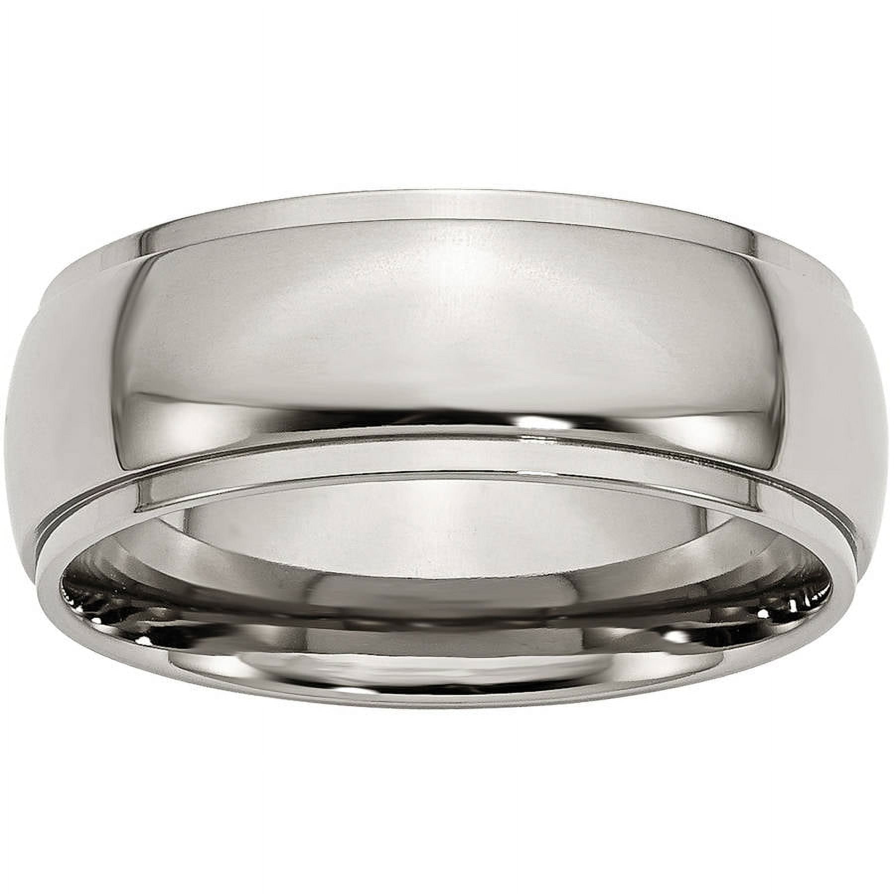 Titanium Ridged Edge 8mm Polished Band - Walmart.com