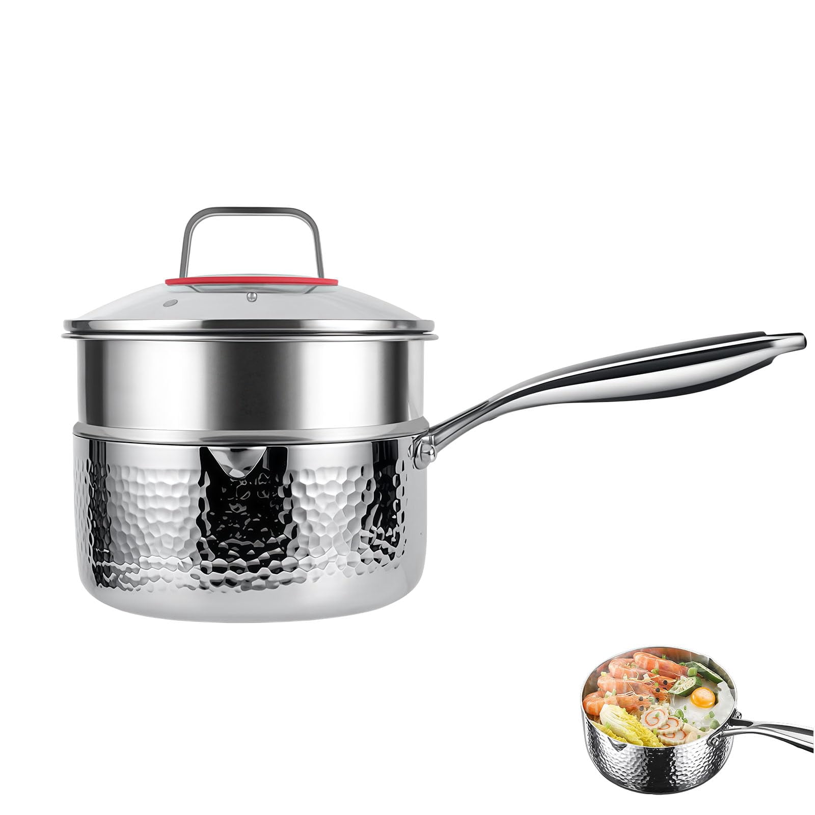 Titanium Saucepan, Dual-Pour Spouts Design, for All Stovetops ...