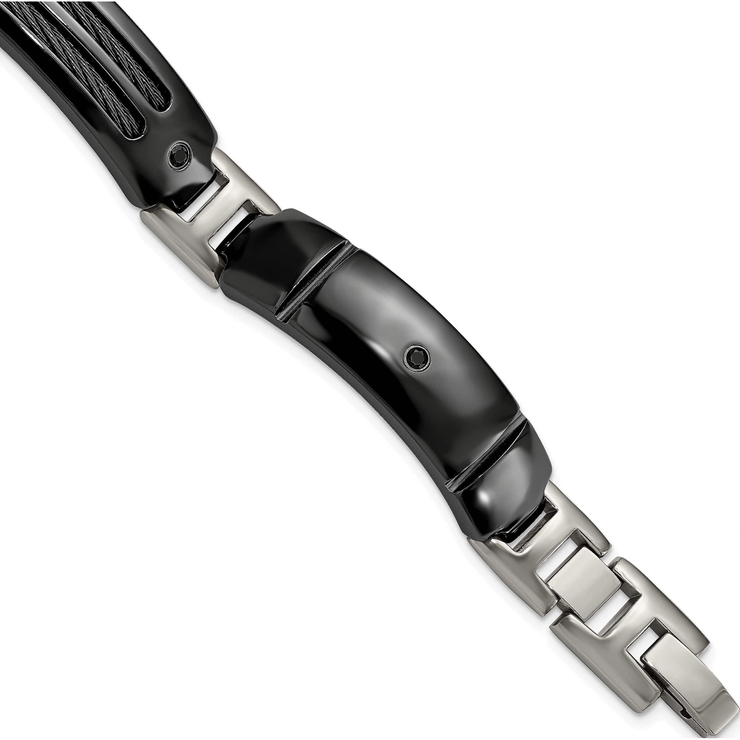 Titanium/Silver Two-Tone Edward Mirell Black Ti Cable Spinel Sterling ...