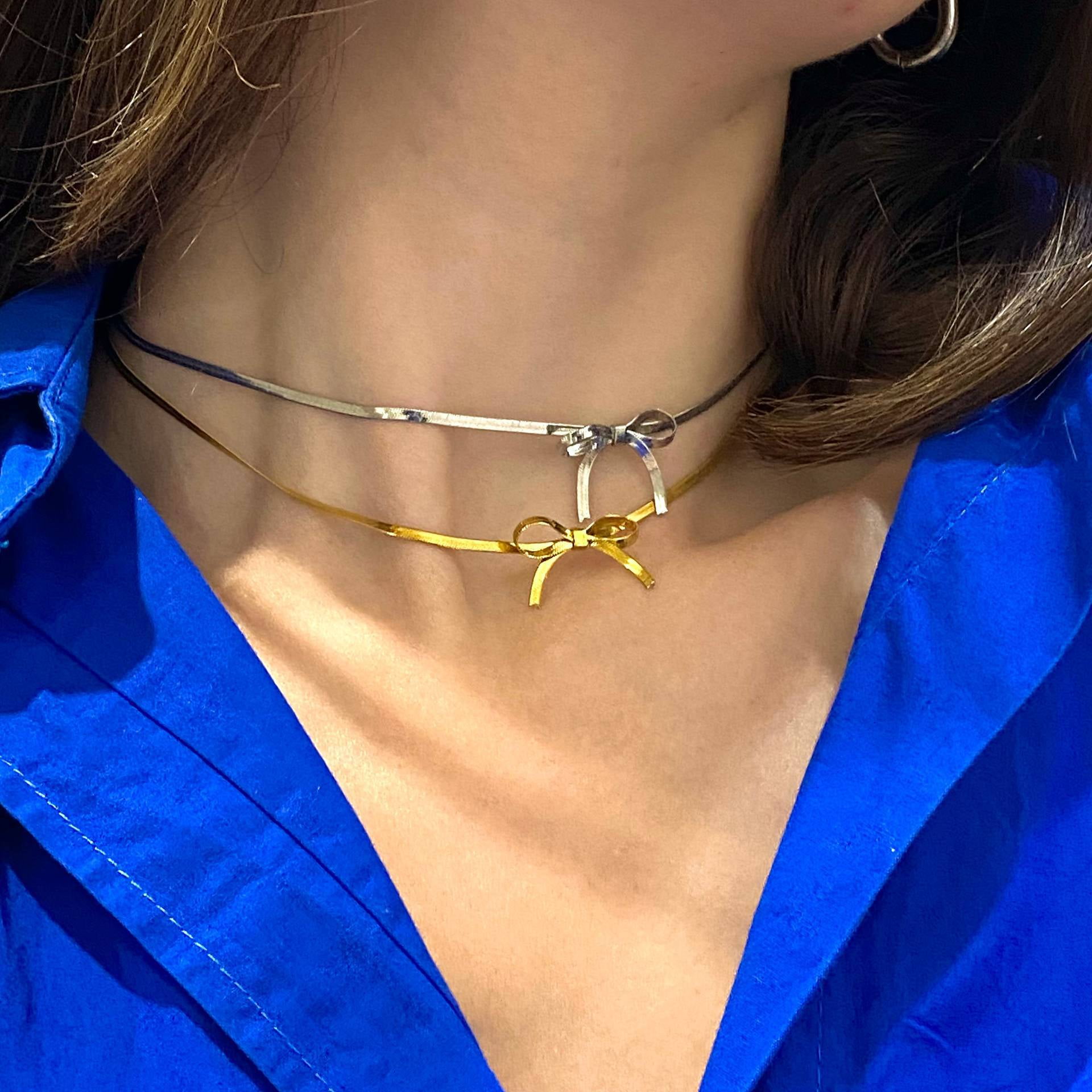 Titanium Steel Bow Snake Bones Chain Niche - Walmart.com
