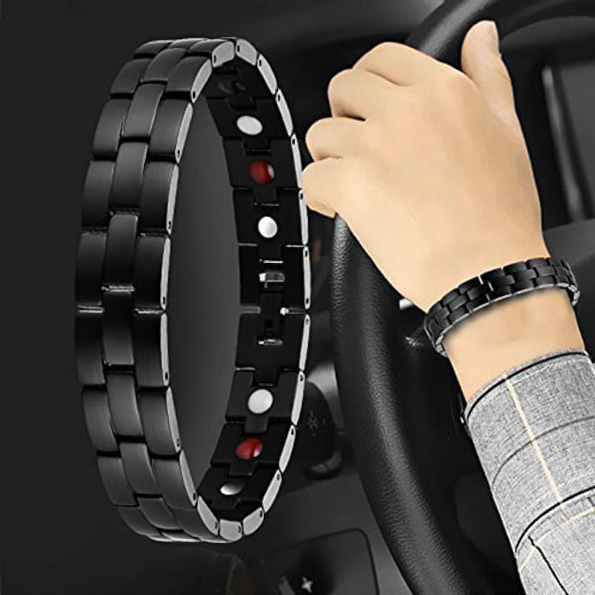 Titanium Steel Bracelet Radiation Protecting Magnetic Meteorite ...