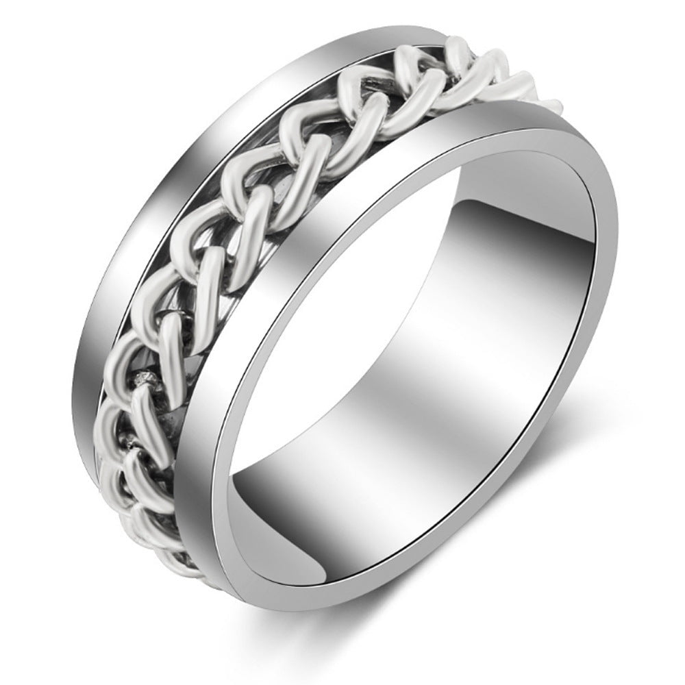 Titanium Steel Chain Ring, Rotatable Beer Bottle Cap Artifact Design ...
