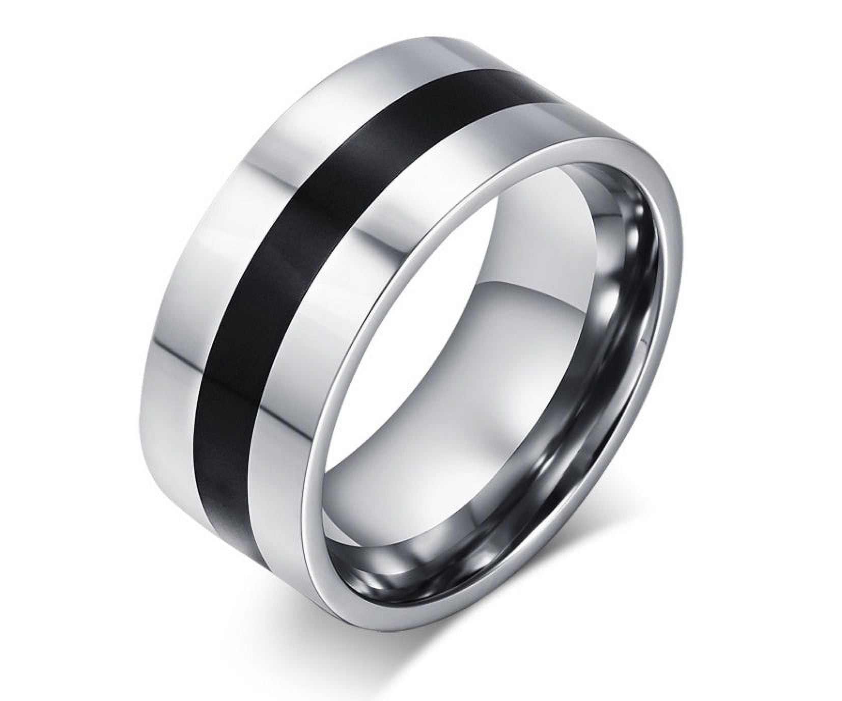 Titanium Steel U-Shape Ring, Epoxy Resin Inlay, Stainless Steel Jewelry ...
