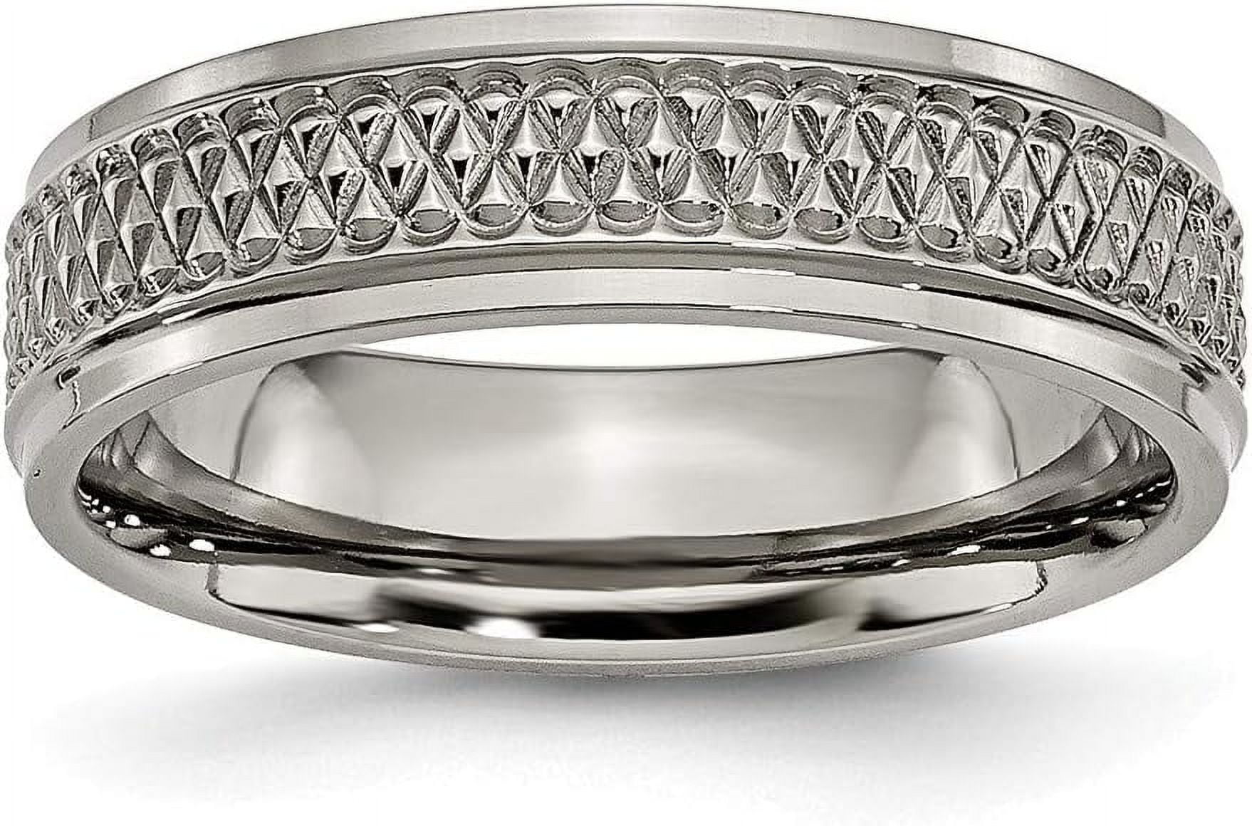 Titanium Weave Design Polished Band Ring Jewelry Gifts for Women in ...