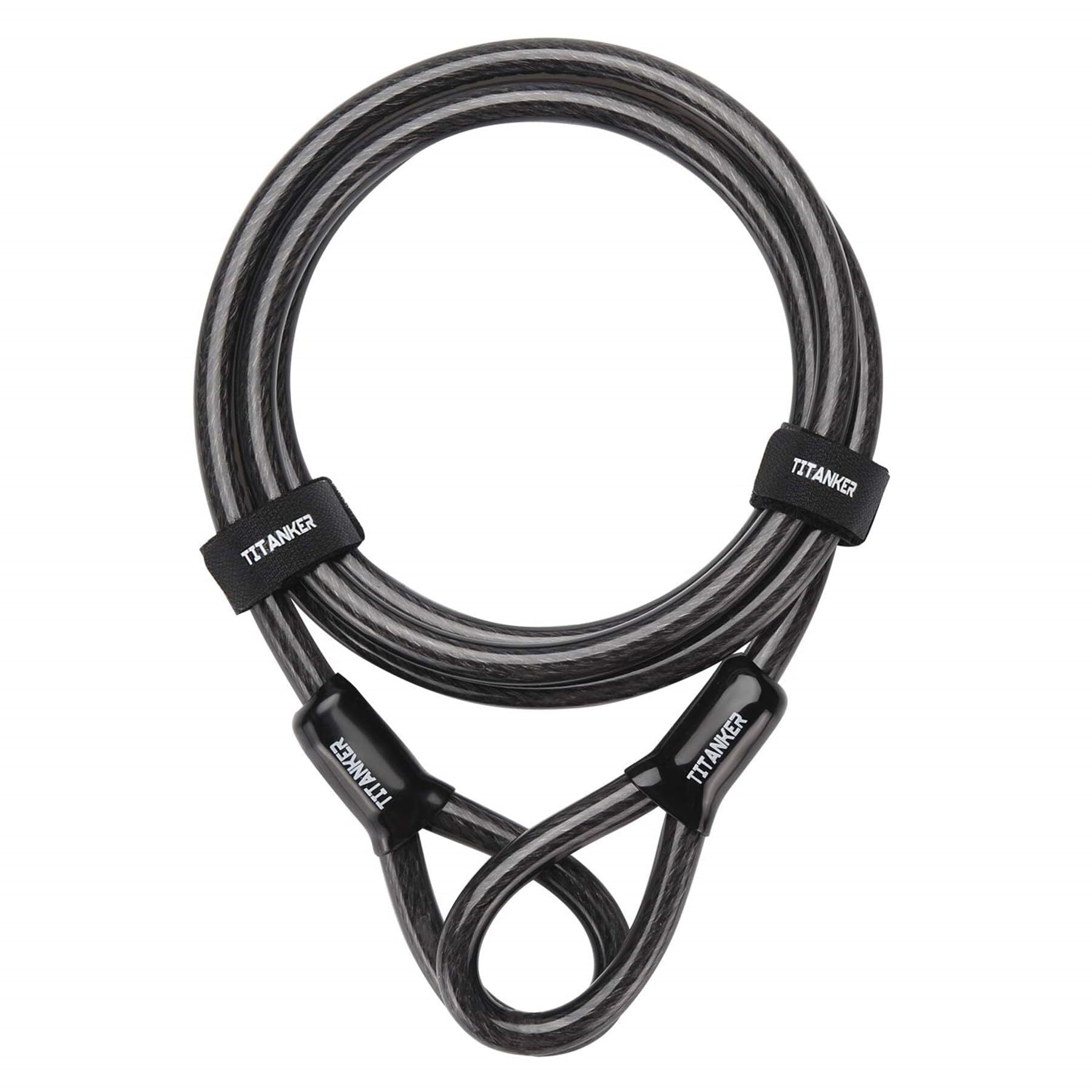 Titanker Bike Steel Cable, 12mm Thick, Vinyl Coated Braided Cable with ...