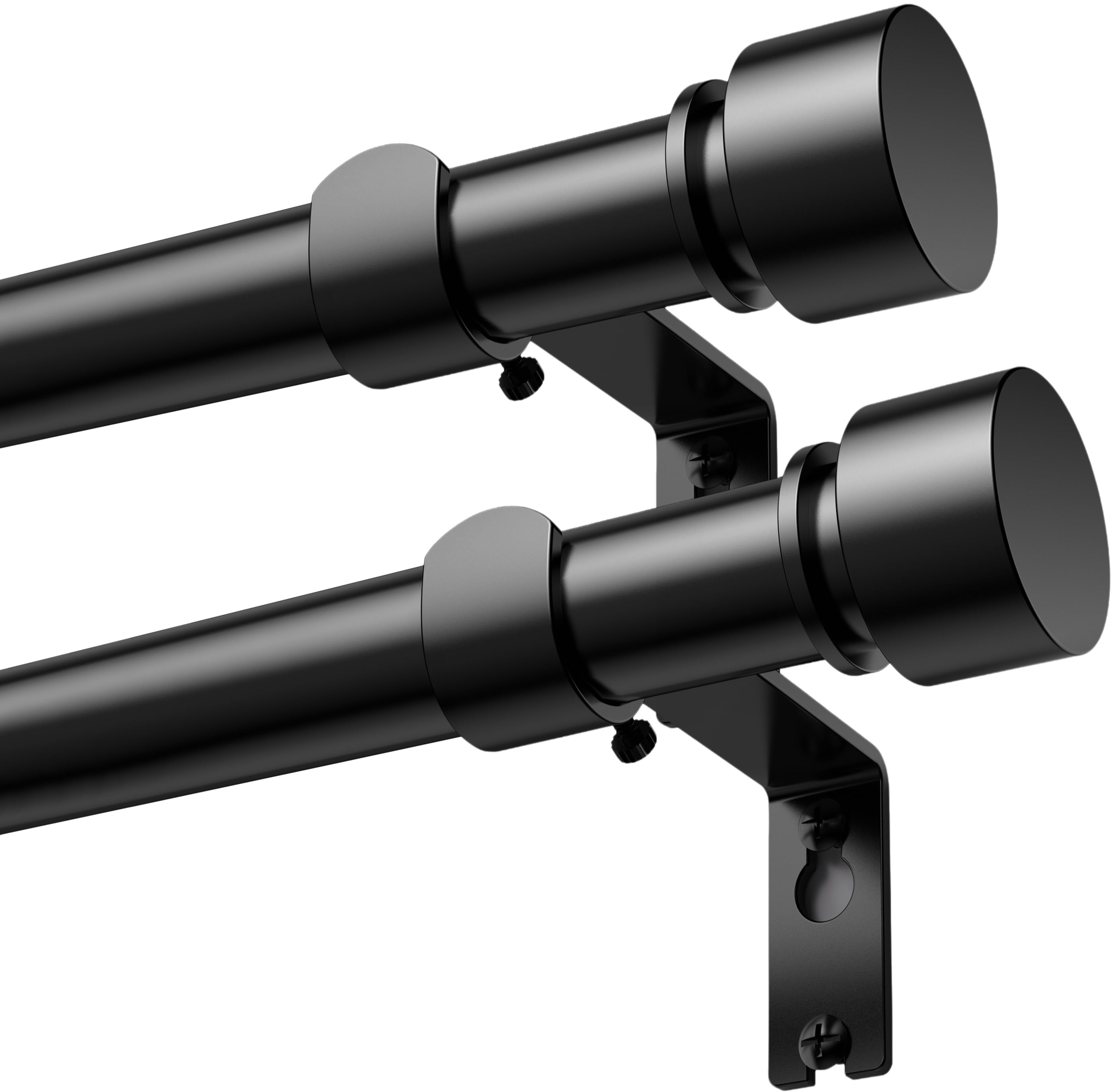 Titanock 2 Pack Black Curtain Rod 17 to 144 or 148 inch Max, 12.6ft ...