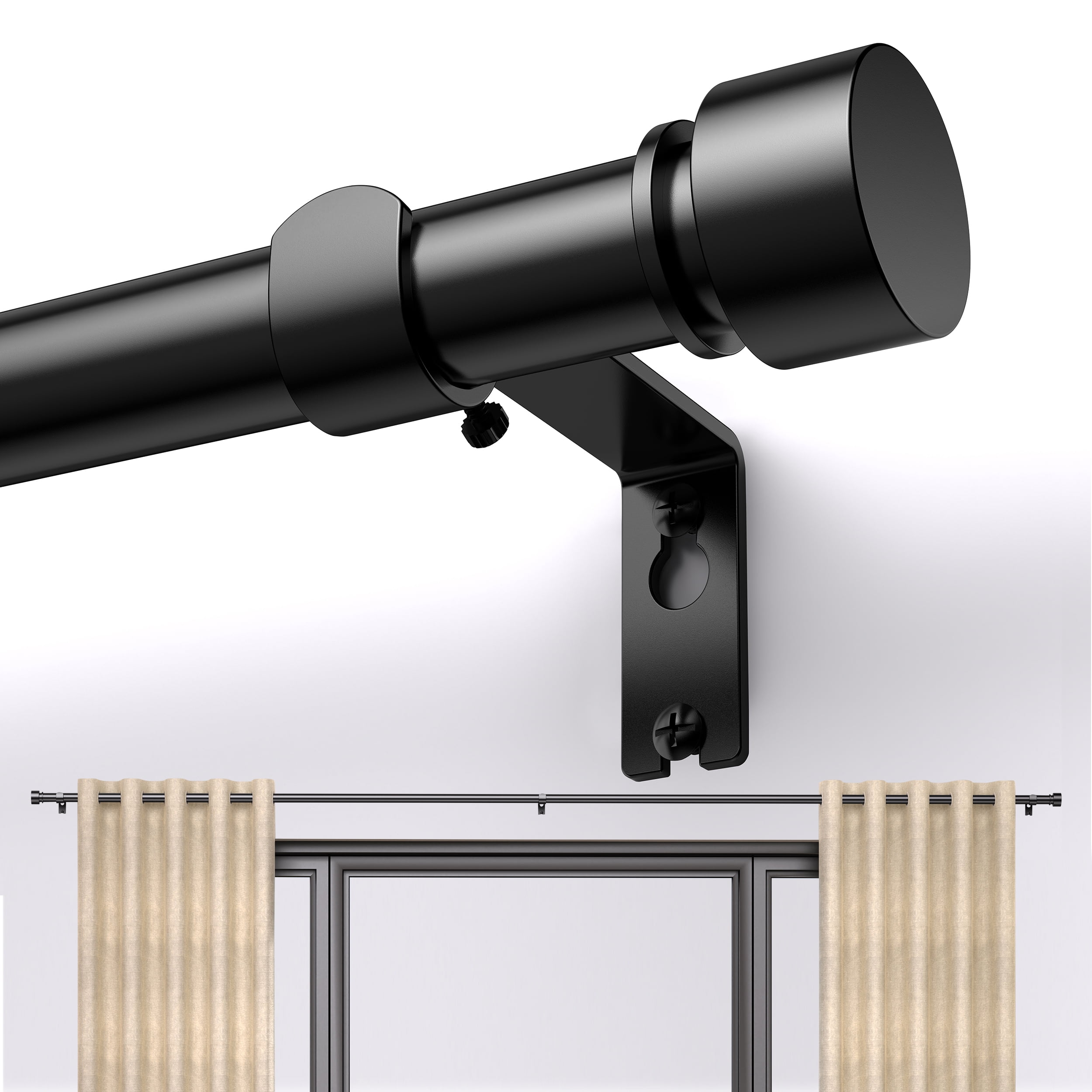 Titanock Short Curtain Rod 17 to 30 inch, Thick Rod, Adjustable and ...