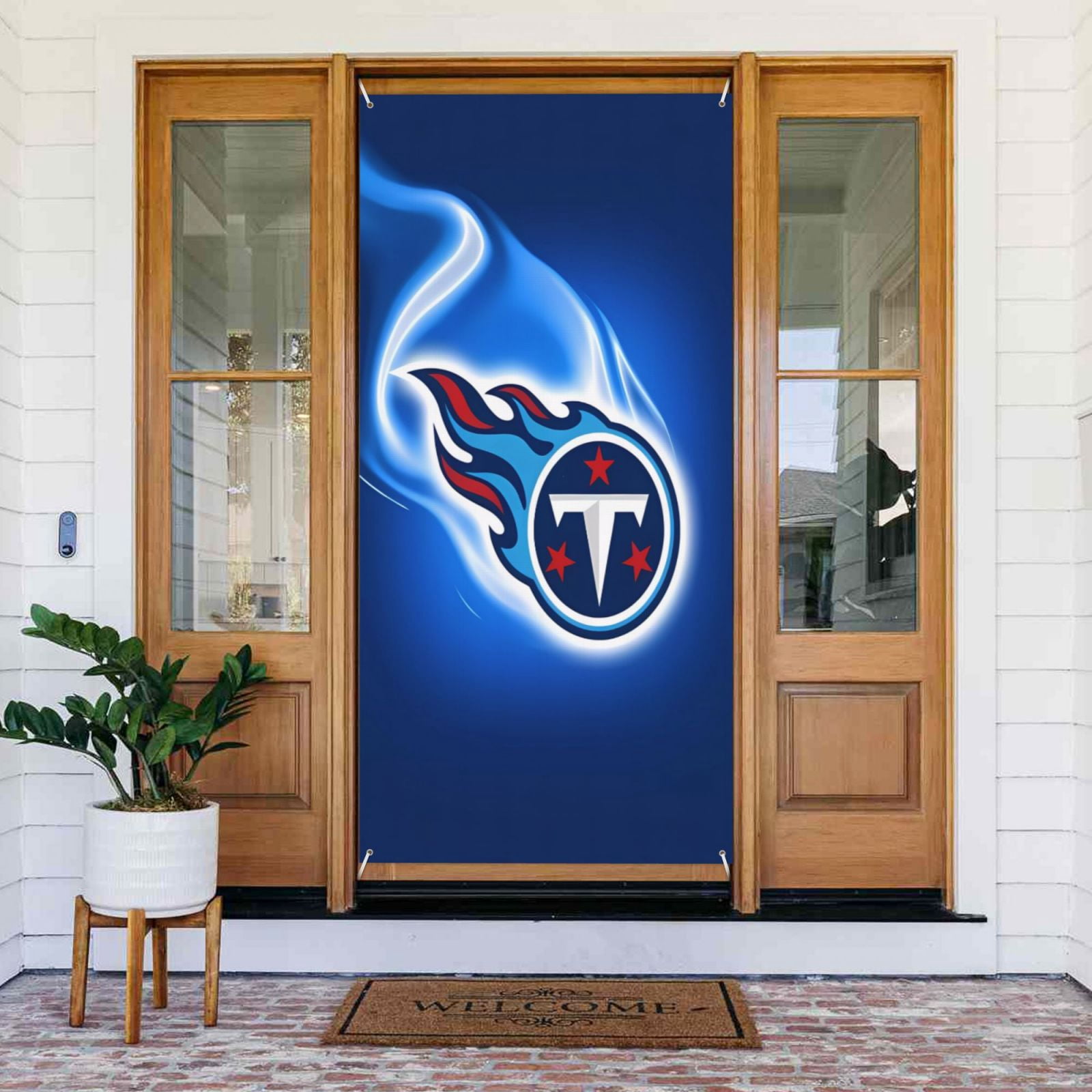 Titans Football Team Door Decor Banner, Custom Team Fan Porch Sign ...