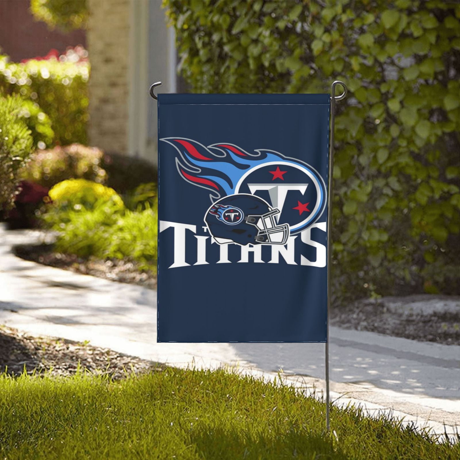 Titans Football Team Garden Flag 12.5"x18"/28"x40" Double Sided Yard ...