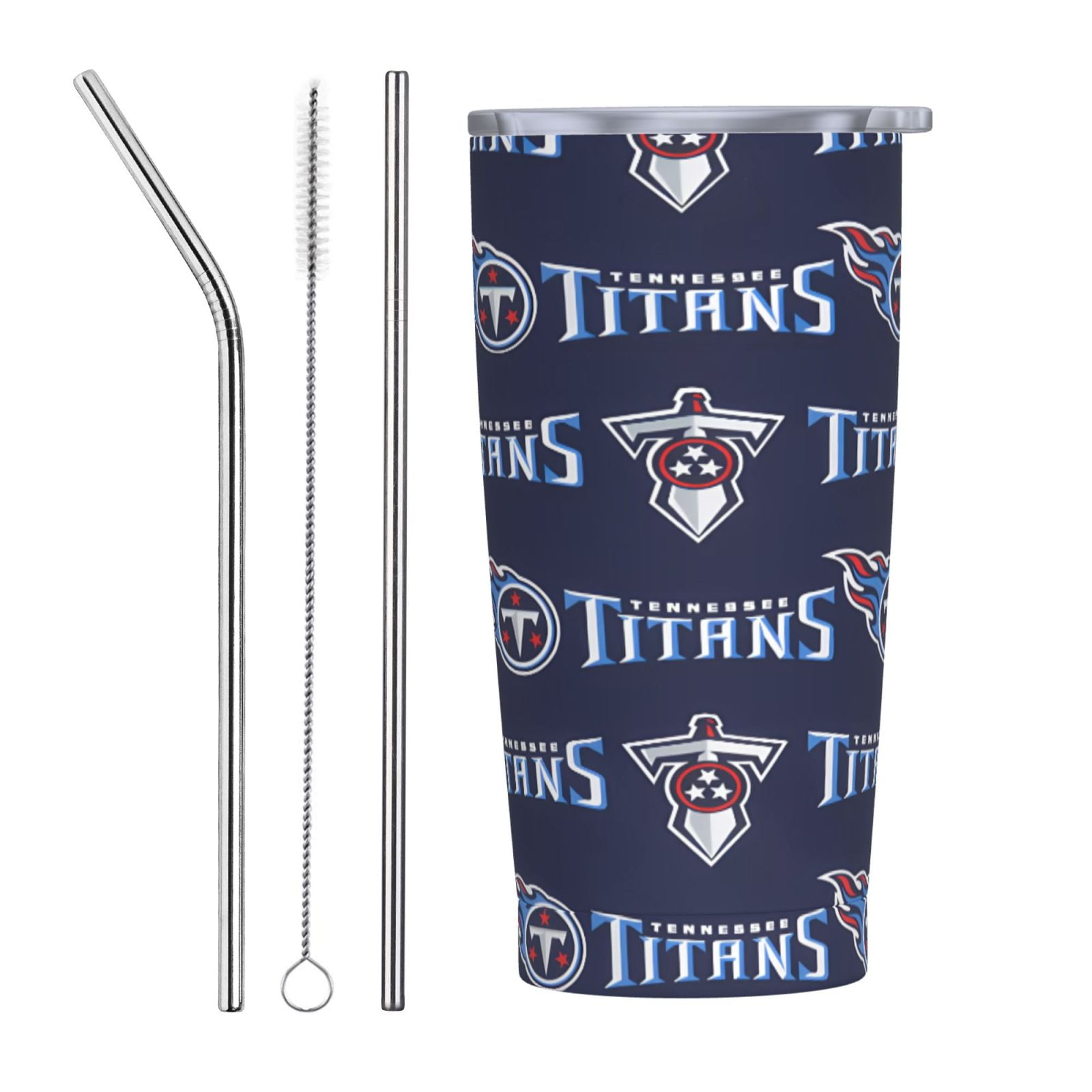 Titans Football Team Theme 20 oz Car Straw Cup, Travel Coffee Cup, 20 ...
