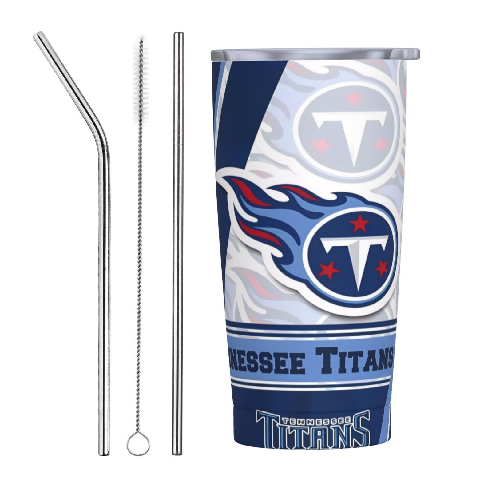 Titans Football Team Theme 20 oz Car Straw Cup, Travel Coffee Cup, 20 ...
