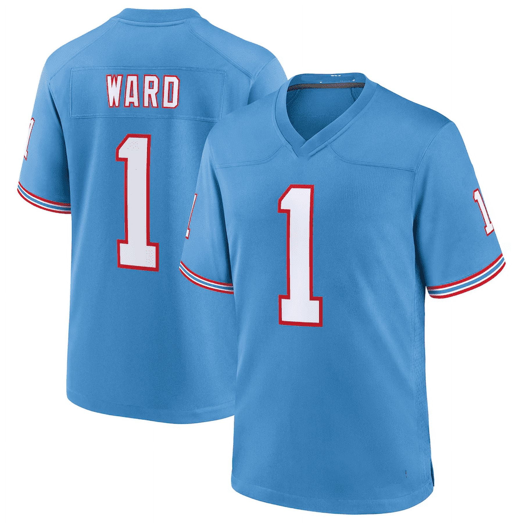 Titans Men's Cameron Ward#1 Light Blue 2025 Draft First Round Pick 2nd ...