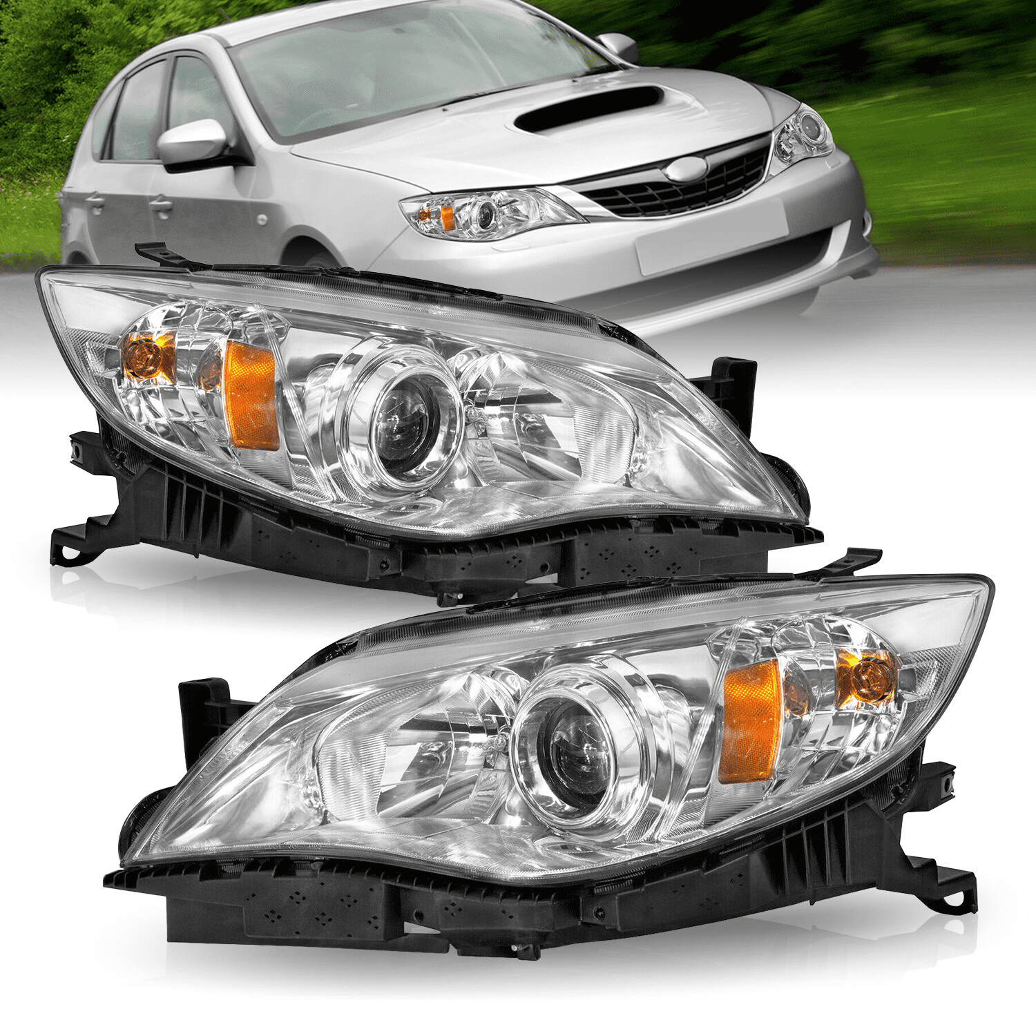 Titans Motors Chrome Headlights for 2008–2011 Subaru Impreza Outback ...
