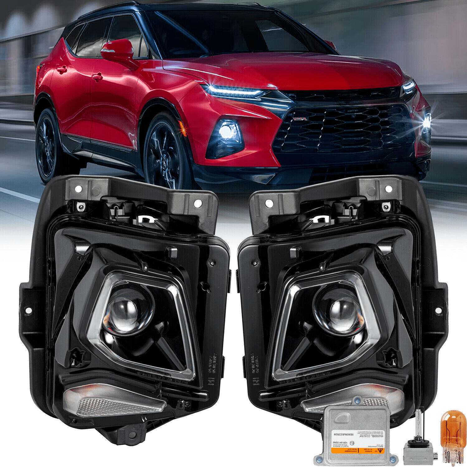 Titans Motors HID Headlights with Bulbs for 2019–2021 Chevy Blazer ...