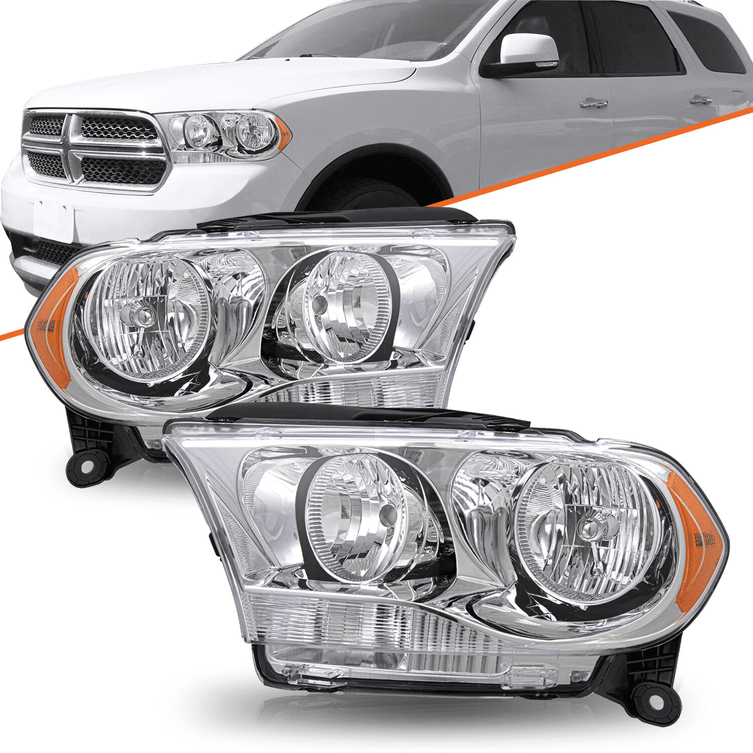 Titans Motors Headlight Assembly Pair for 2011–2013 Dodge Durango ...