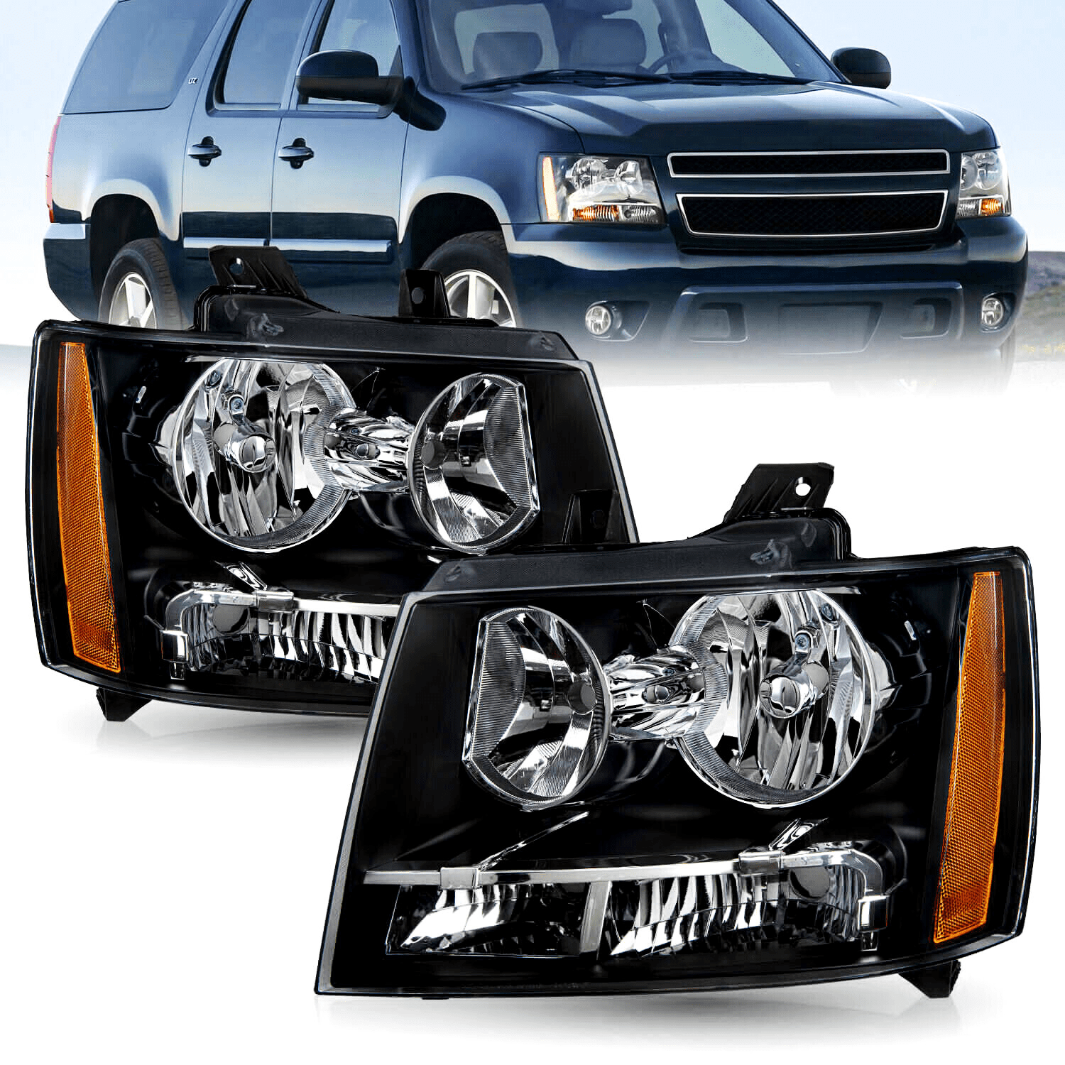 Titans Motors Headlights for 2007–2014 Chevy Suburban Tahoe Avalanche ...
