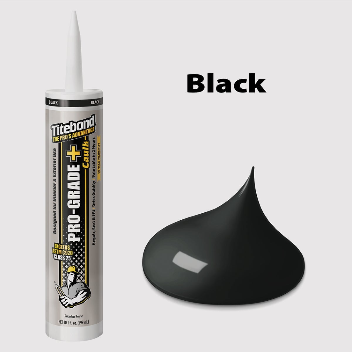 Titebond Pro-Grade Plus 10.1 Oz. Silicone Caulk, Black 8461 - Walmart.com