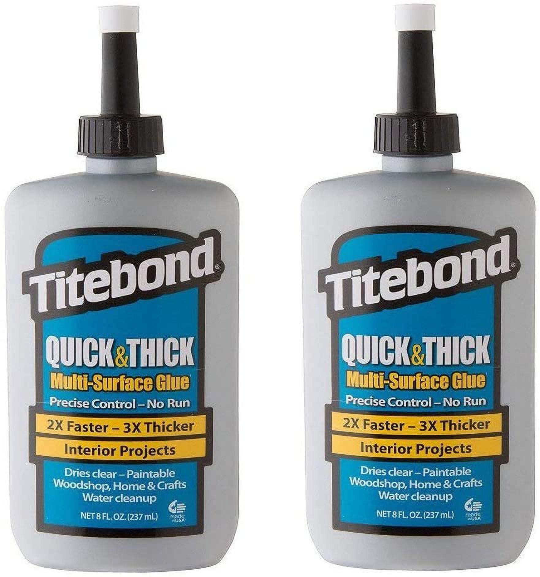 Titebond Quick & Thick Multi-Surface Fast-Drying Glue, Clear, 2-Pack ...
