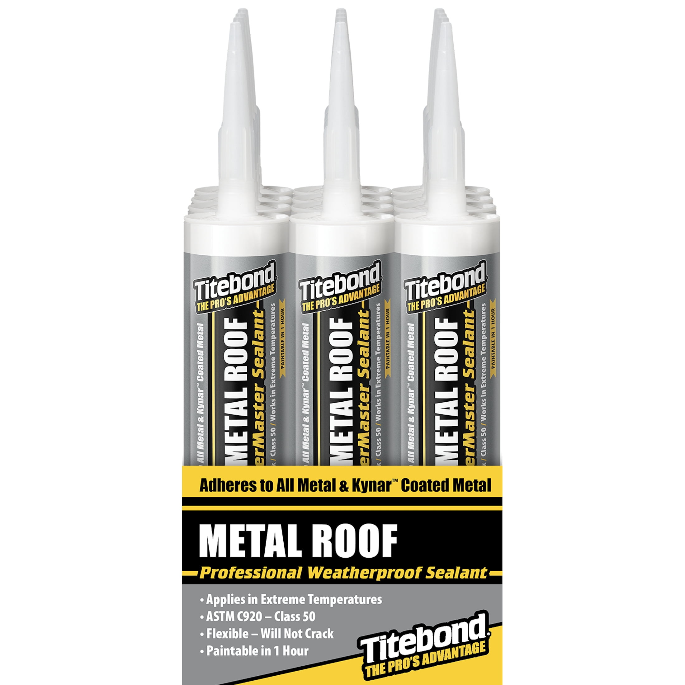 Titebond WeatherMaster Metal Roof Sealant, White - Polymer Caulk 61001 ...