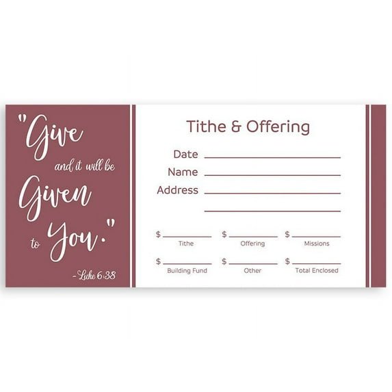 Tithe and Offering Envelope -"Give" - Box of 100 - NIV Scripture ...