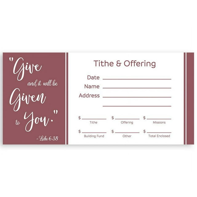 Tithe and Offering Envelope -"Give" - Box of 100 - NIV Scripture ...
