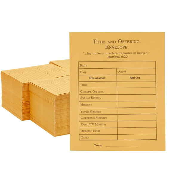 Tithe and Offering Envelopes for Church & Donations (500 Pack Case, 5.5 ...