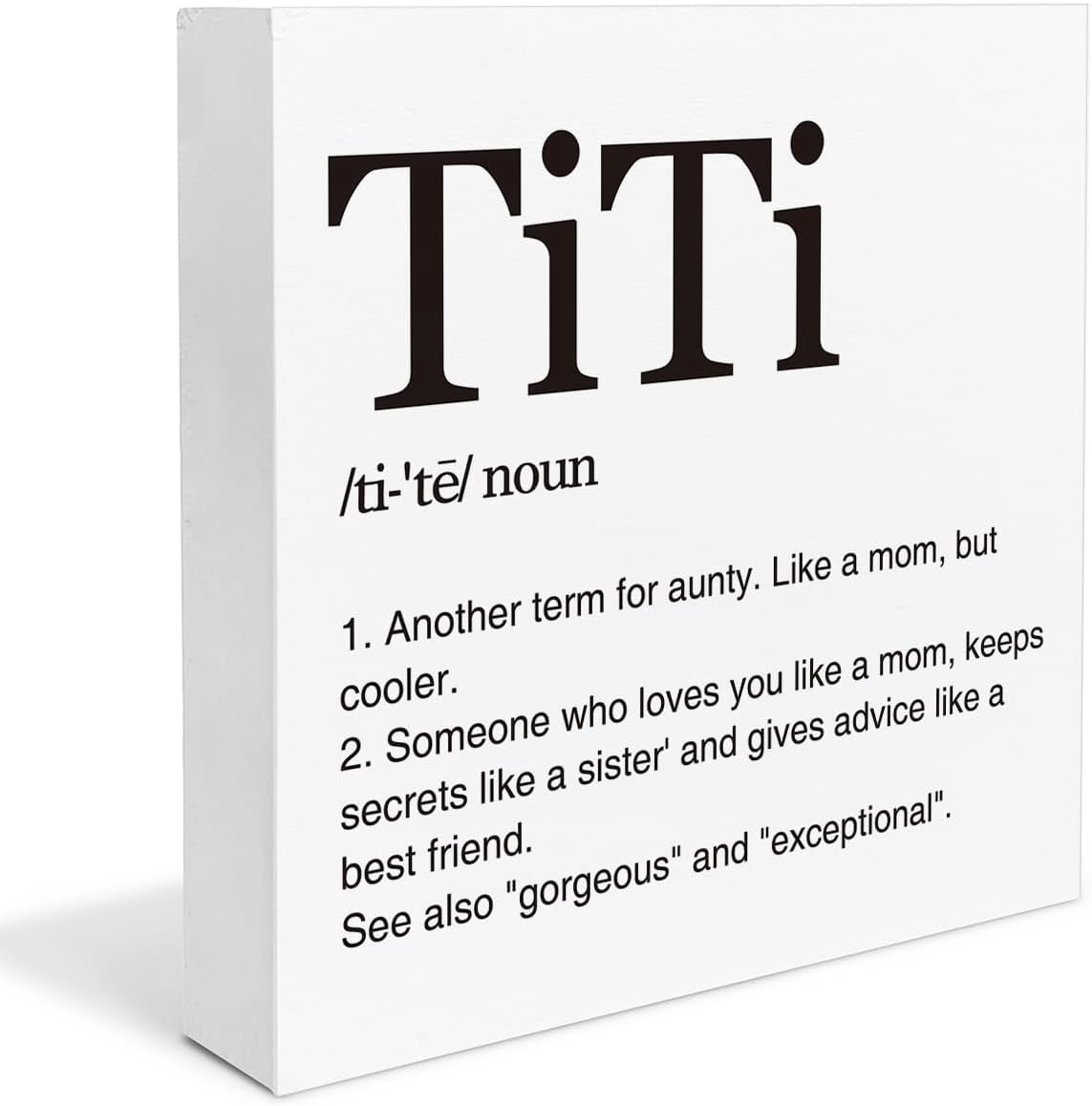 Titi Auntie Aunt Gift Titi Definition Art Wooden Box Sign Titi Desk ...