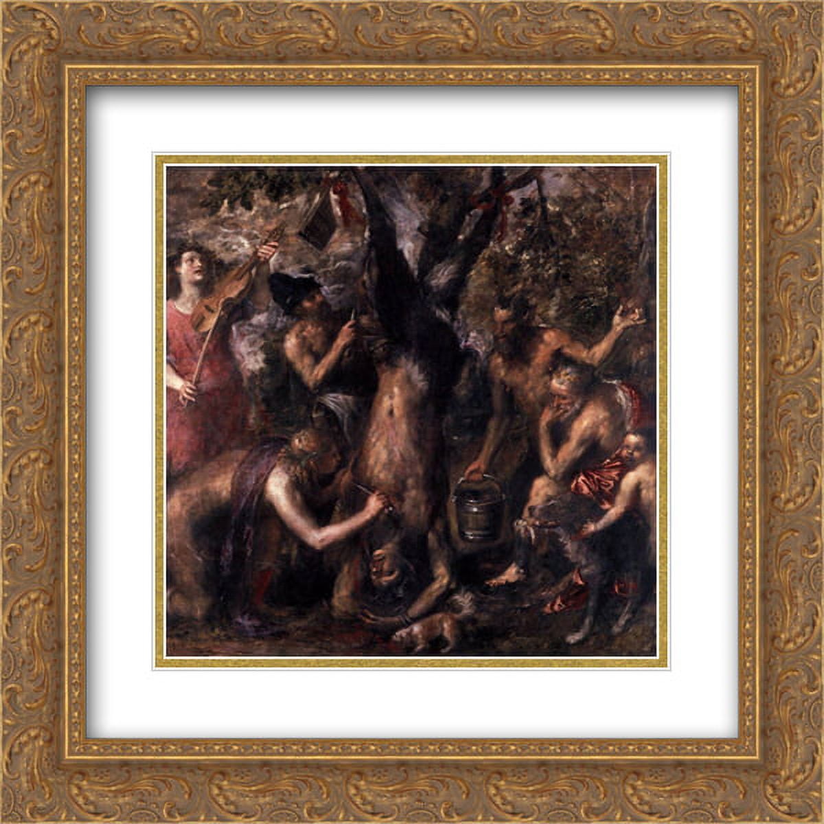 Titian 2x Matted 20x22 Gold Ornate Framed Art Print 'The Flaying of ...