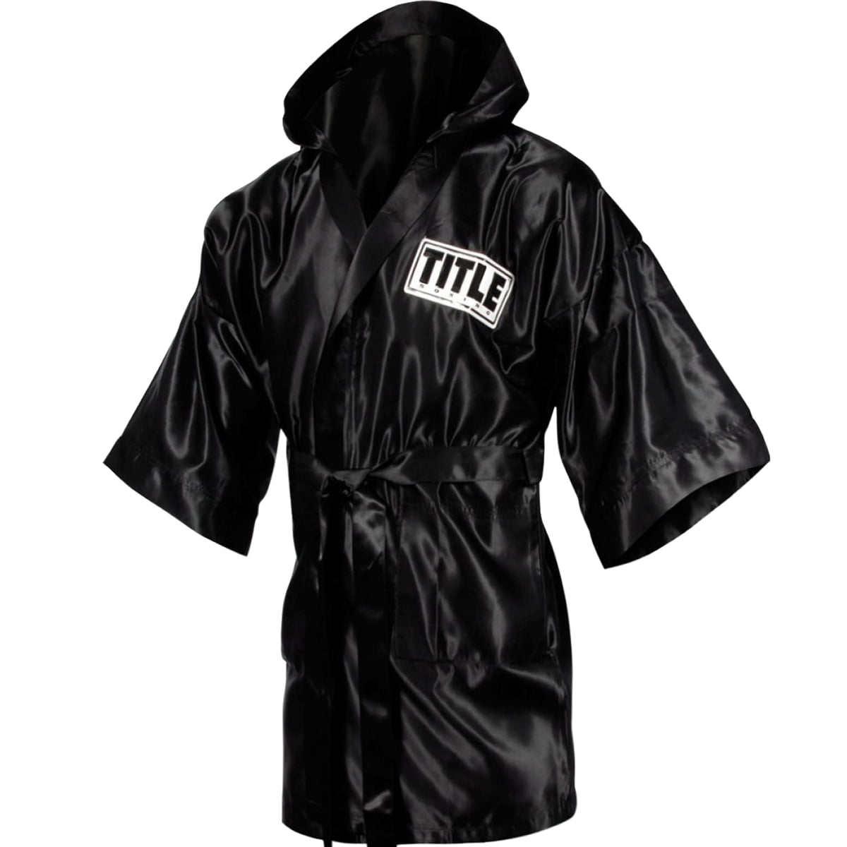 Title Boxing Stock Full Length Satin Walkout Robe - Youth Large - Black ...