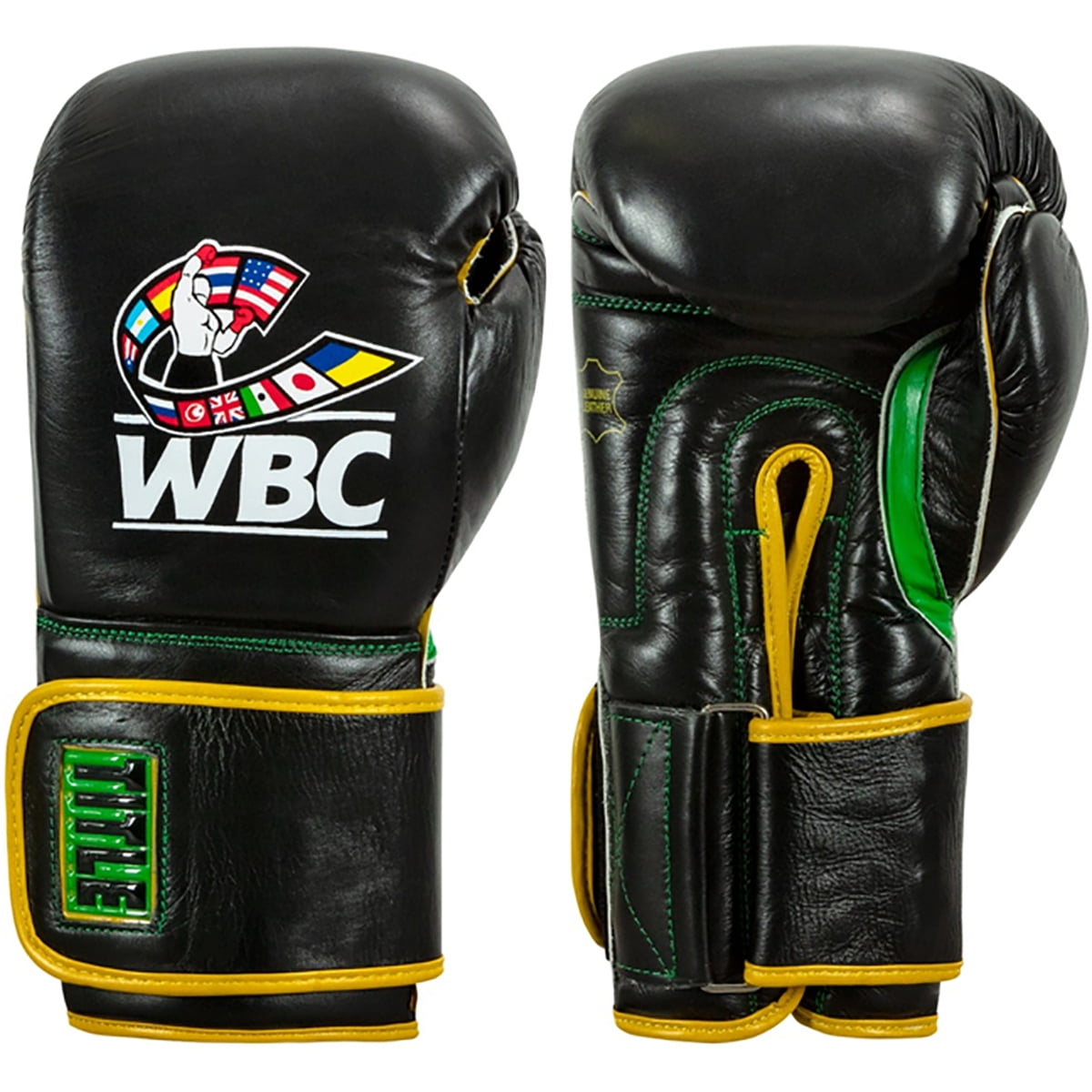 Title Boxing WBC Hook and Loop Bag Gloves - 14 oz. - Black/Green ...