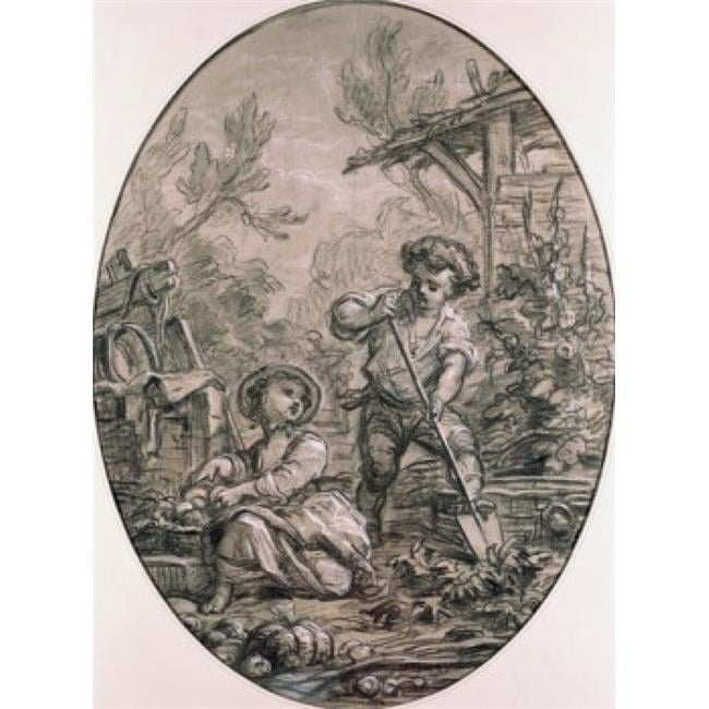 Title -Boy & Girl in Garden Francois Boucher 1703-1770 French ...