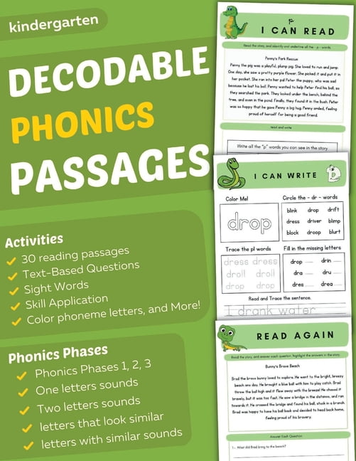 Title: Decodable Phonics Passages for Kindergarten: Improve Reading and ...