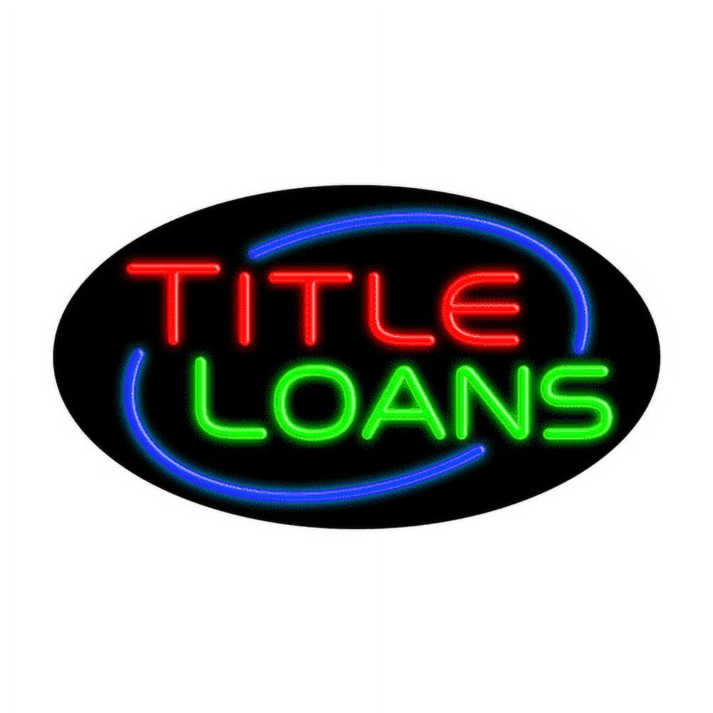 Title Loans-Glass Neon Sign Made in USA - Walmart.com