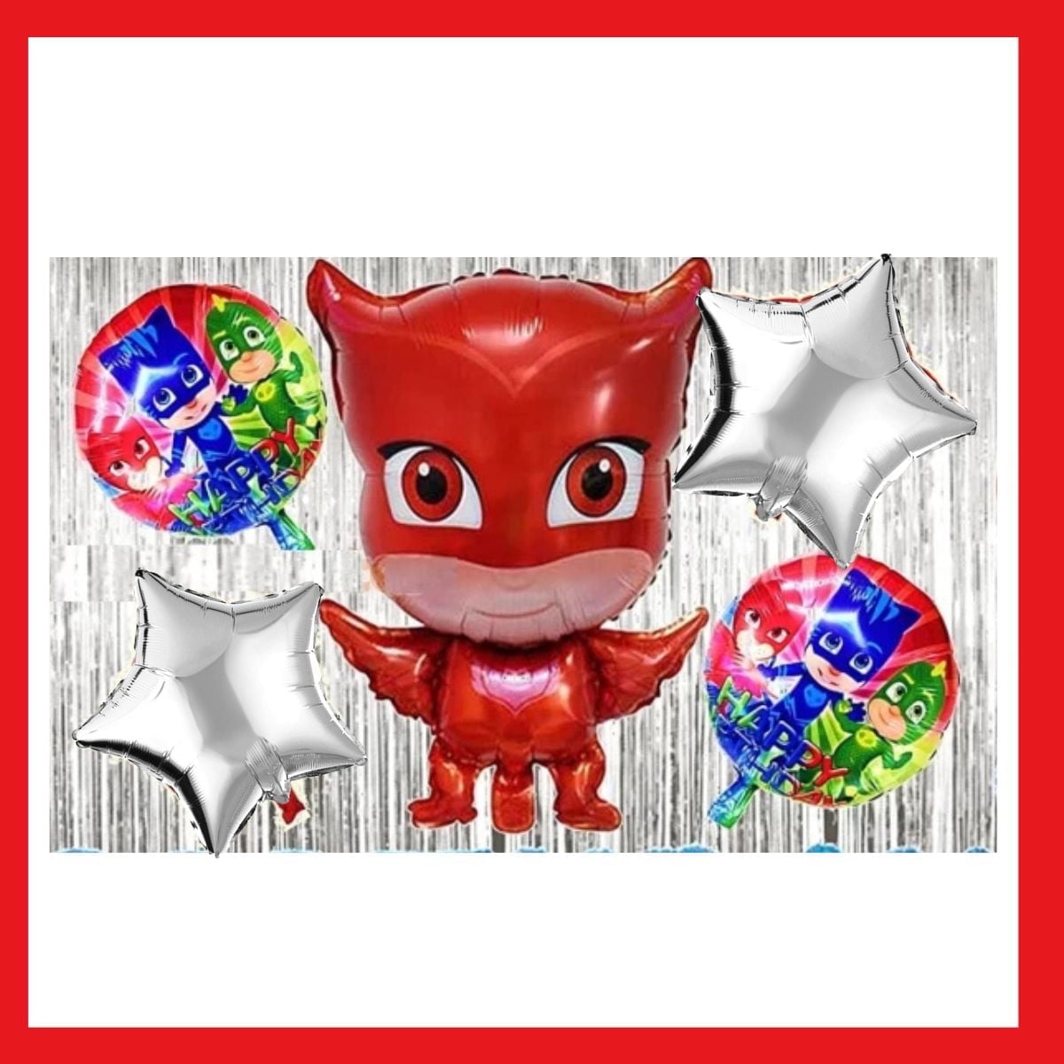 Owlette PJ Masks Balloon Bouquet - 6 Piece Party Decoration Set ...