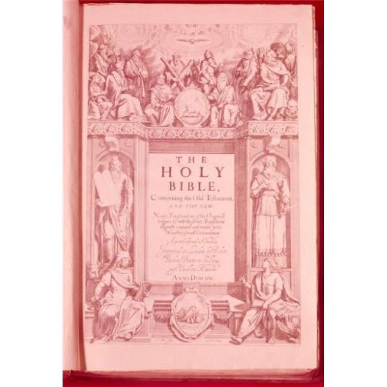 Title Page of King James Bible Lithograph USA New York New York City ...