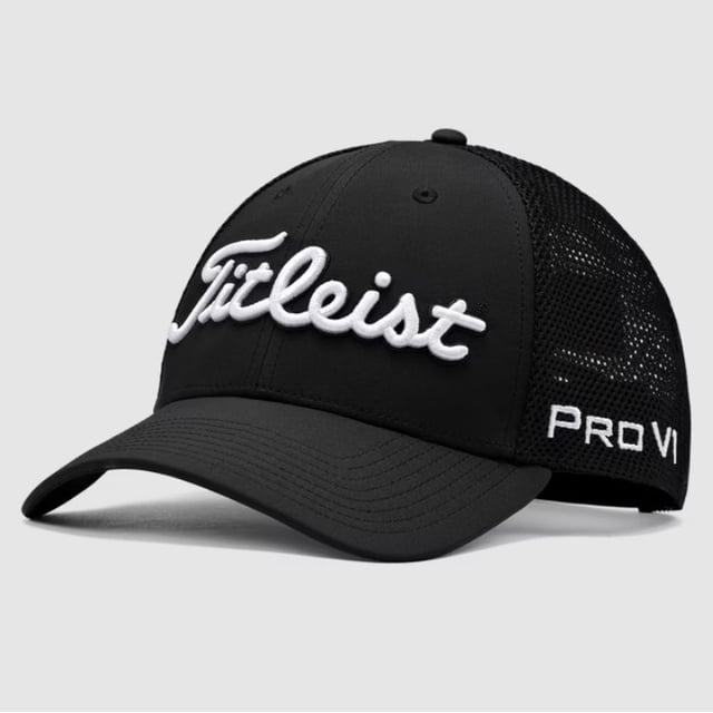 Titleist Tour Performance Mesh 2022 Hat (Black/Black/White, Adjustable ...